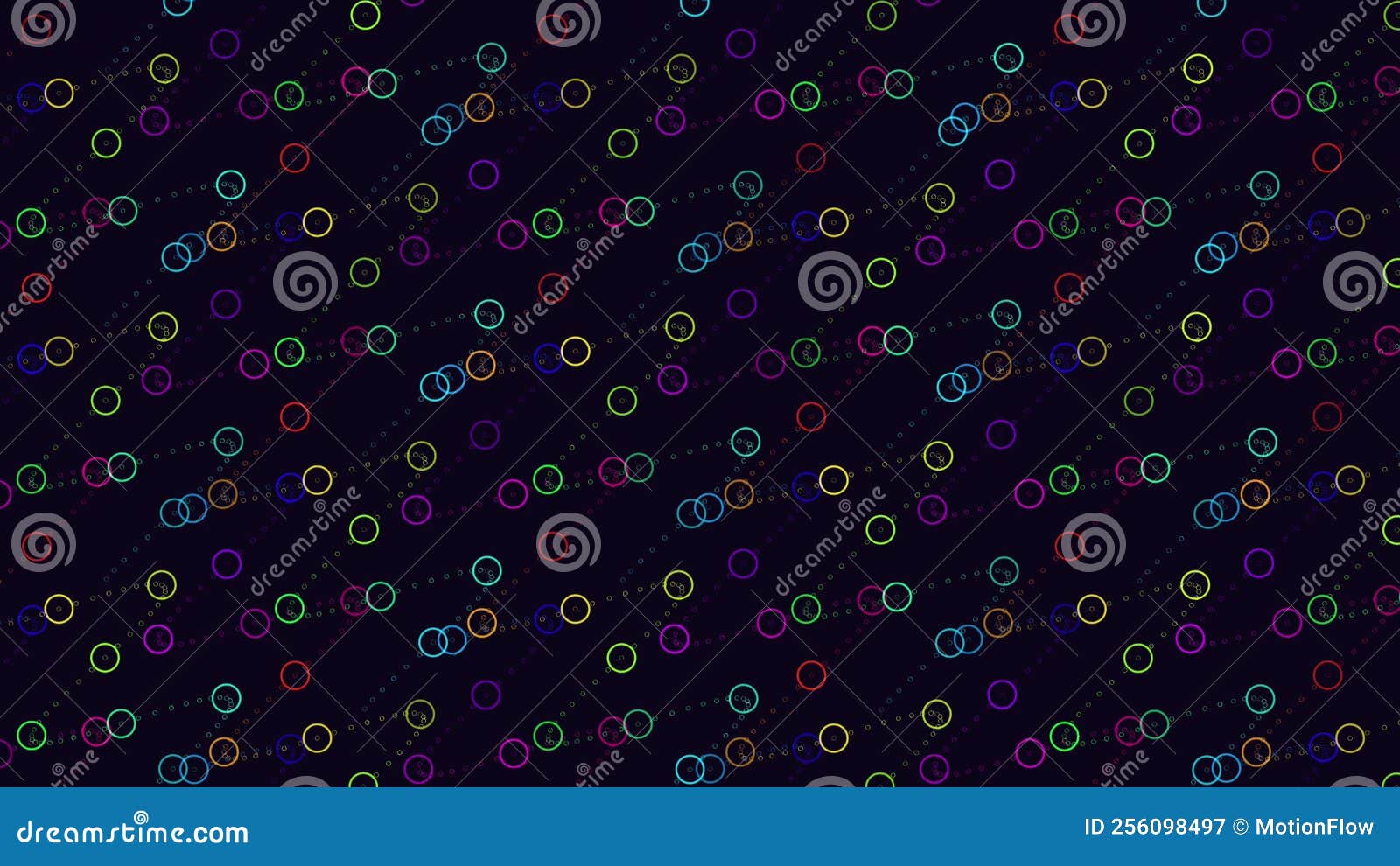 Rainbow Rings and Dots Pattern with Neon Light Stock Video - Video of ...