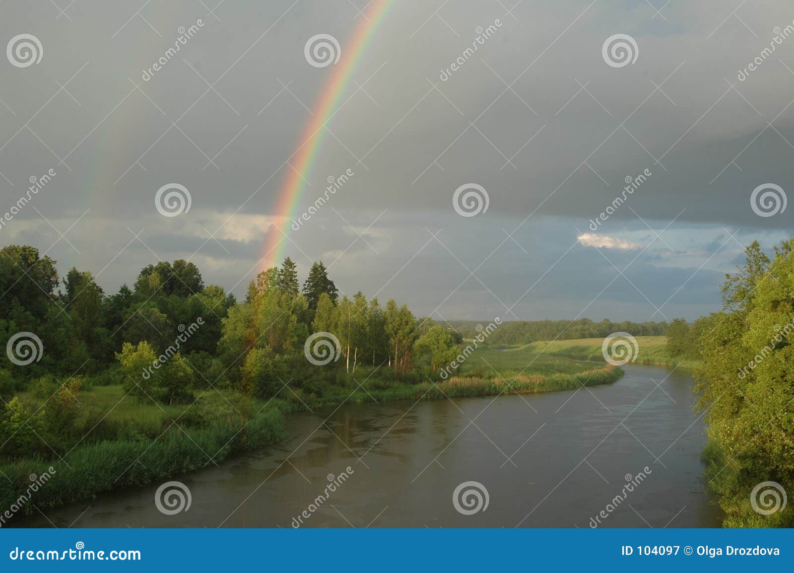 The Rainbow on river stock image. Image of river, russia - 104097