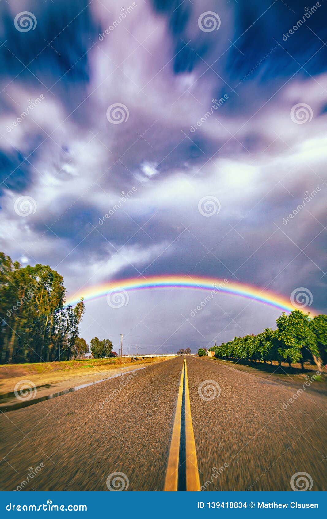 Rainbow Road stock photo. Image of rainy, countryside - 139418834