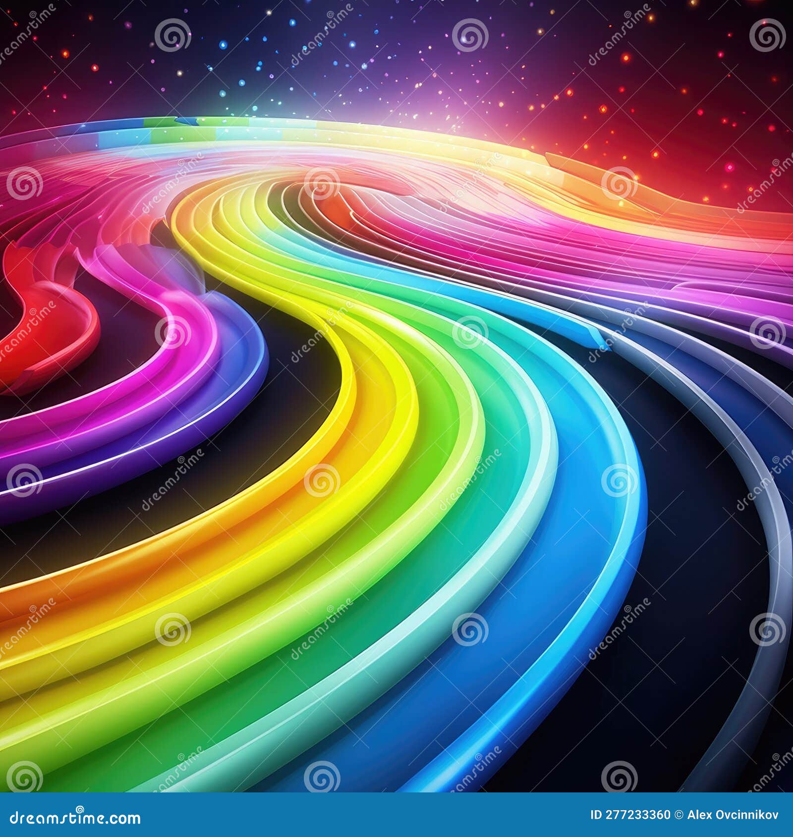 Rainbow Road Race: a Colorful Adventure. Stock Illustration ...