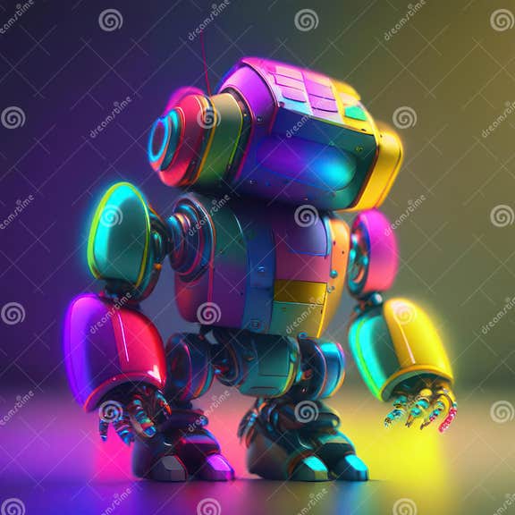Rainbow Robot stock illustration. Illustration of bright - 284505634