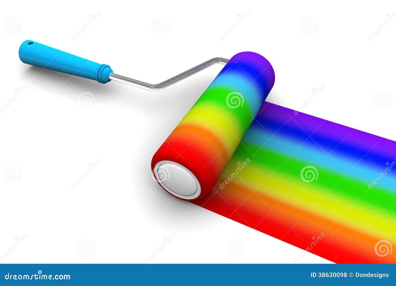 Rainbow Roller Brush stock illustration. Illustration of roller - 38630098