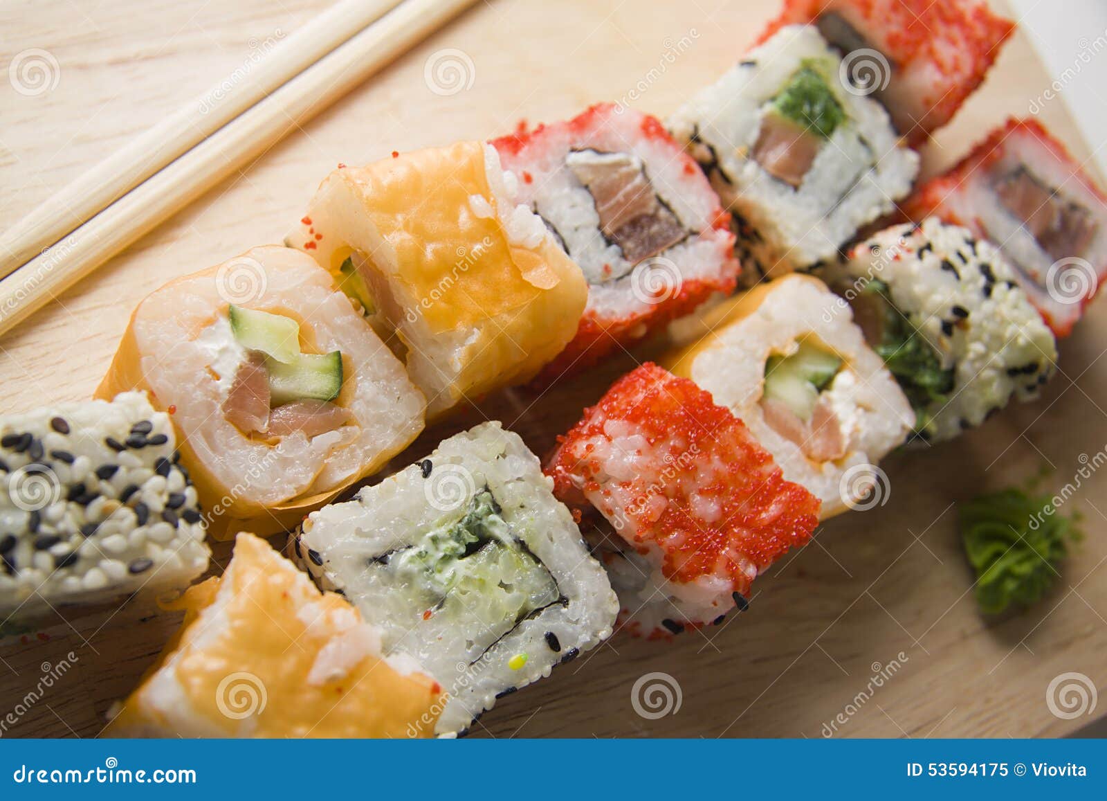 Rainbow rolls stock image. Image of breakfast, homemade - 53594175