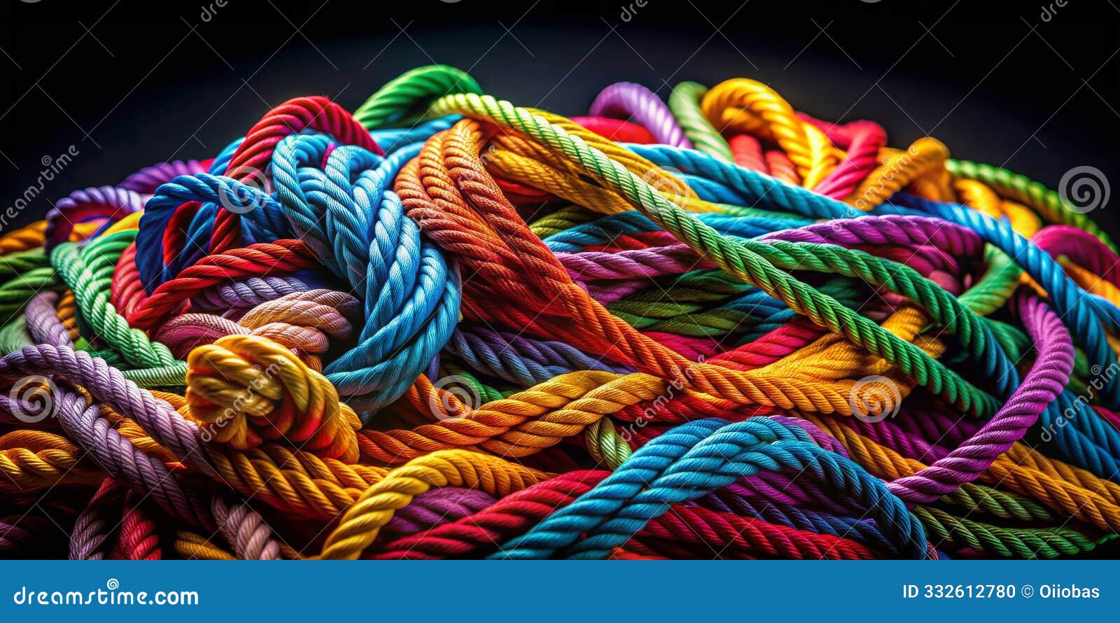 Rainbow Rope Intertwined - a Macro Perspective of Vibrant Colors and ...
