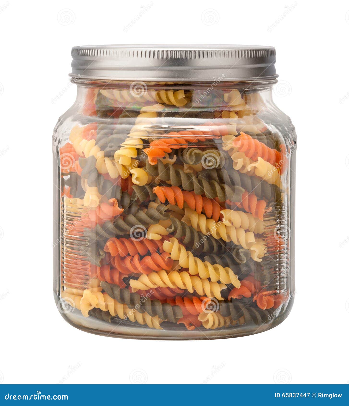Rainbow Rotini Pasta in a Glass Jar Stock Image - Image of noodle ...