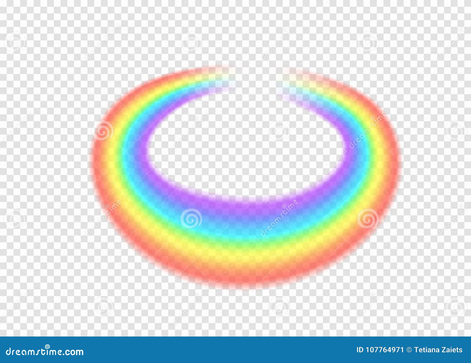 Rainbow Round with Limpid Section Edge on Transparent Background Stock ...