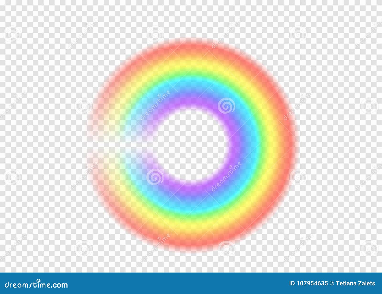 Rainbow Round Frame With Many Clouds On Night Background Vector ...