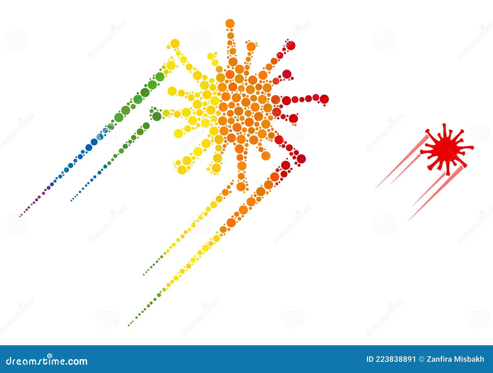 Rainbow Rush Covid Virus Mosaic Icon of Spheres Stock Vector ...