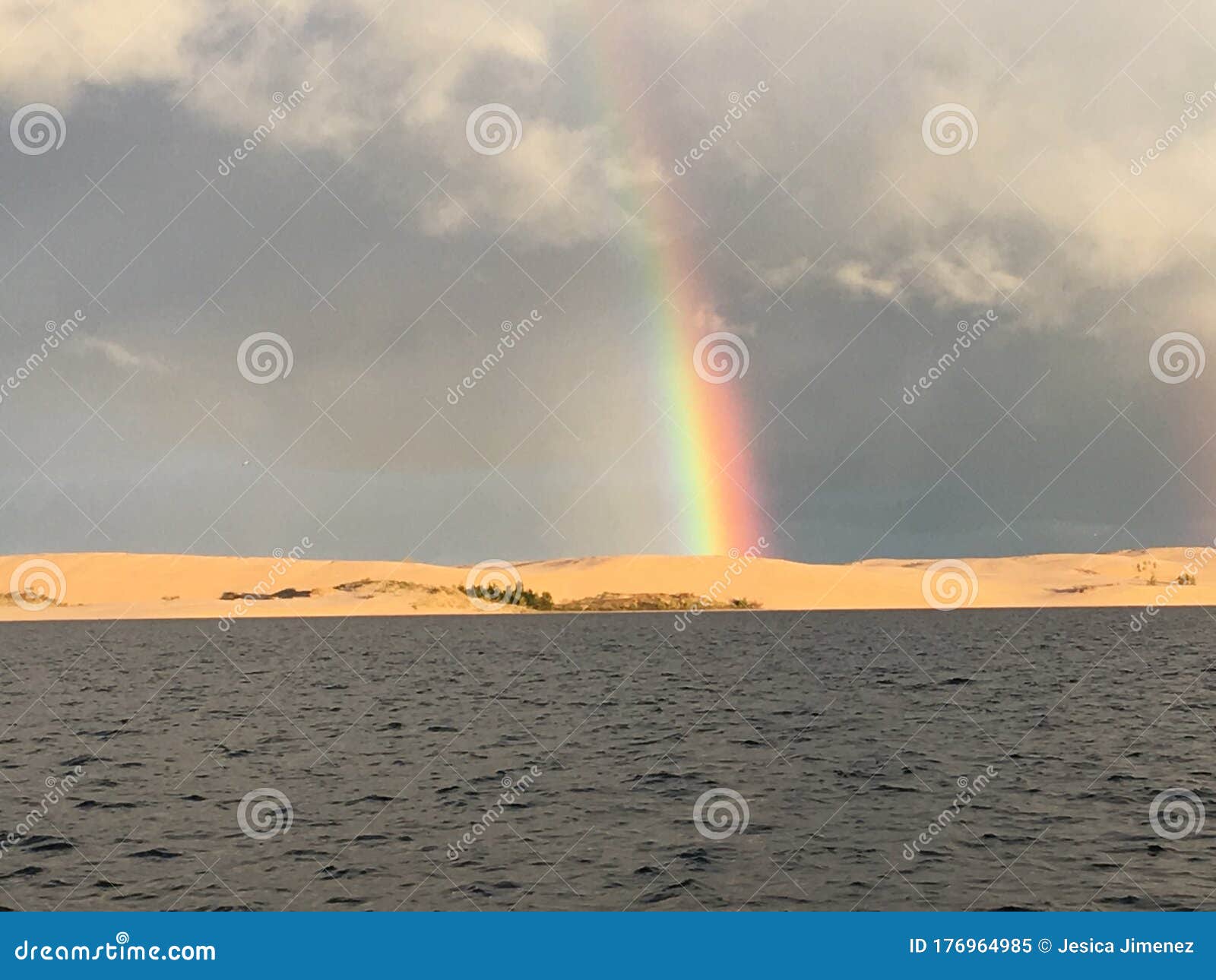 Rainbow in the sand stock image. Image of dunes, silver - 176964985