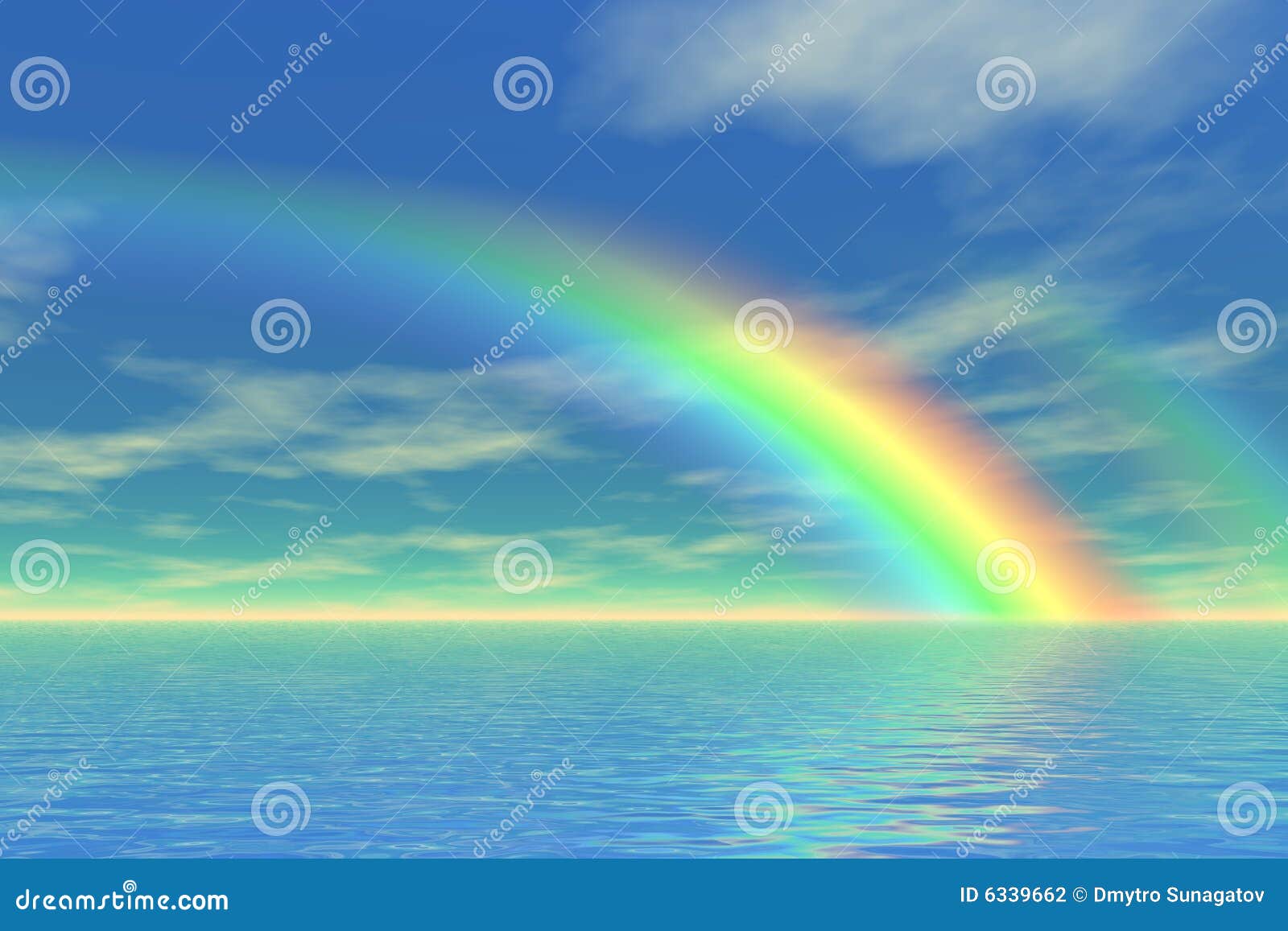 Rainbow in the sea stock illustration. Illustration of natural - 6339662