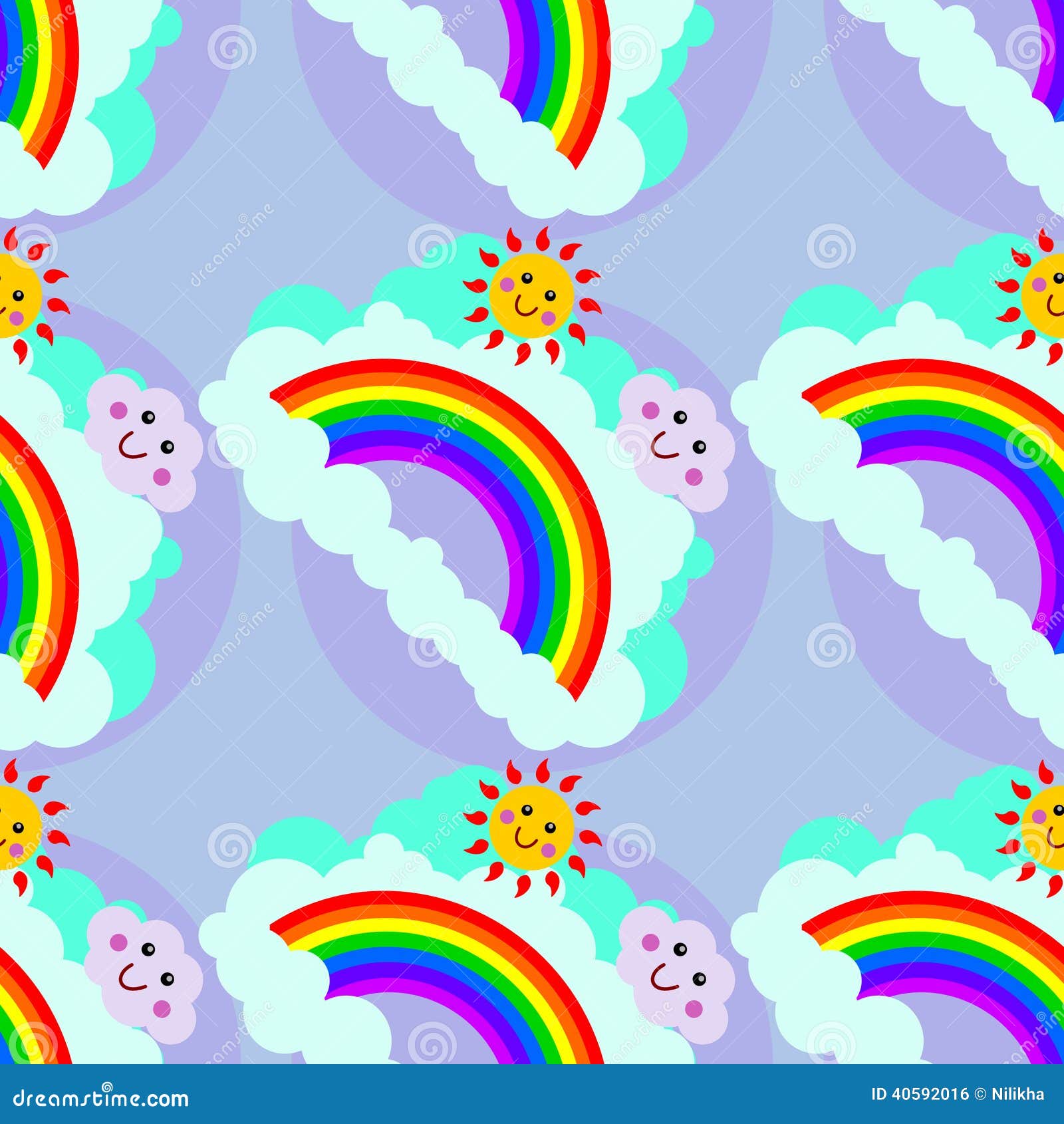 Rainbow Seamless Background Design Stock Illustration - Illustration of ...