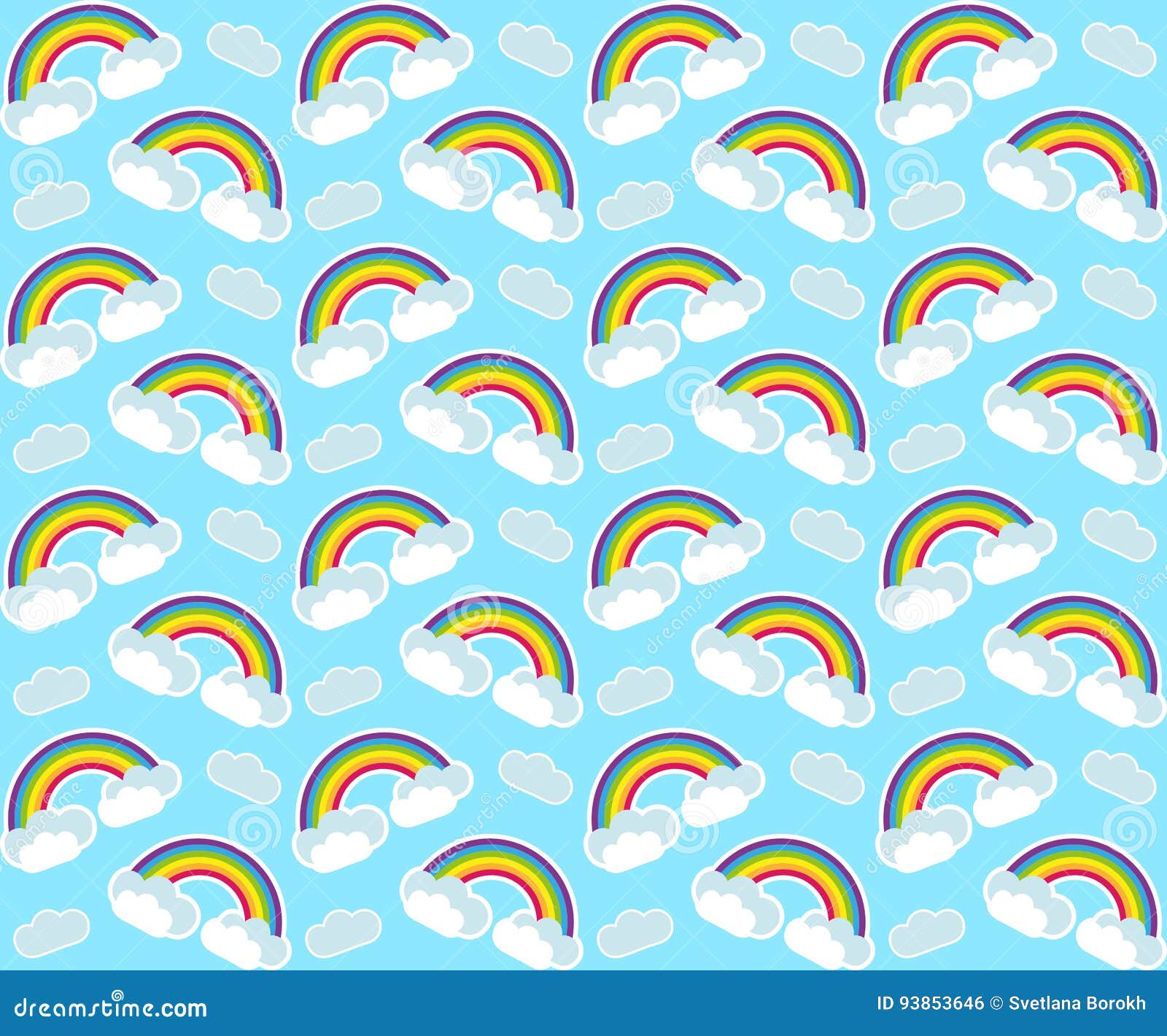 Rainbow Seamless Pattern. Colorful Children`s Endless Background ...