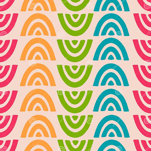 Rainbow Repeat Seamless Pattern Tile for Graphic Design Stock ...