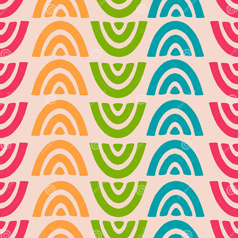Rainbow Repeat Seamless Pattern Tile for Graphic Design Stock ...