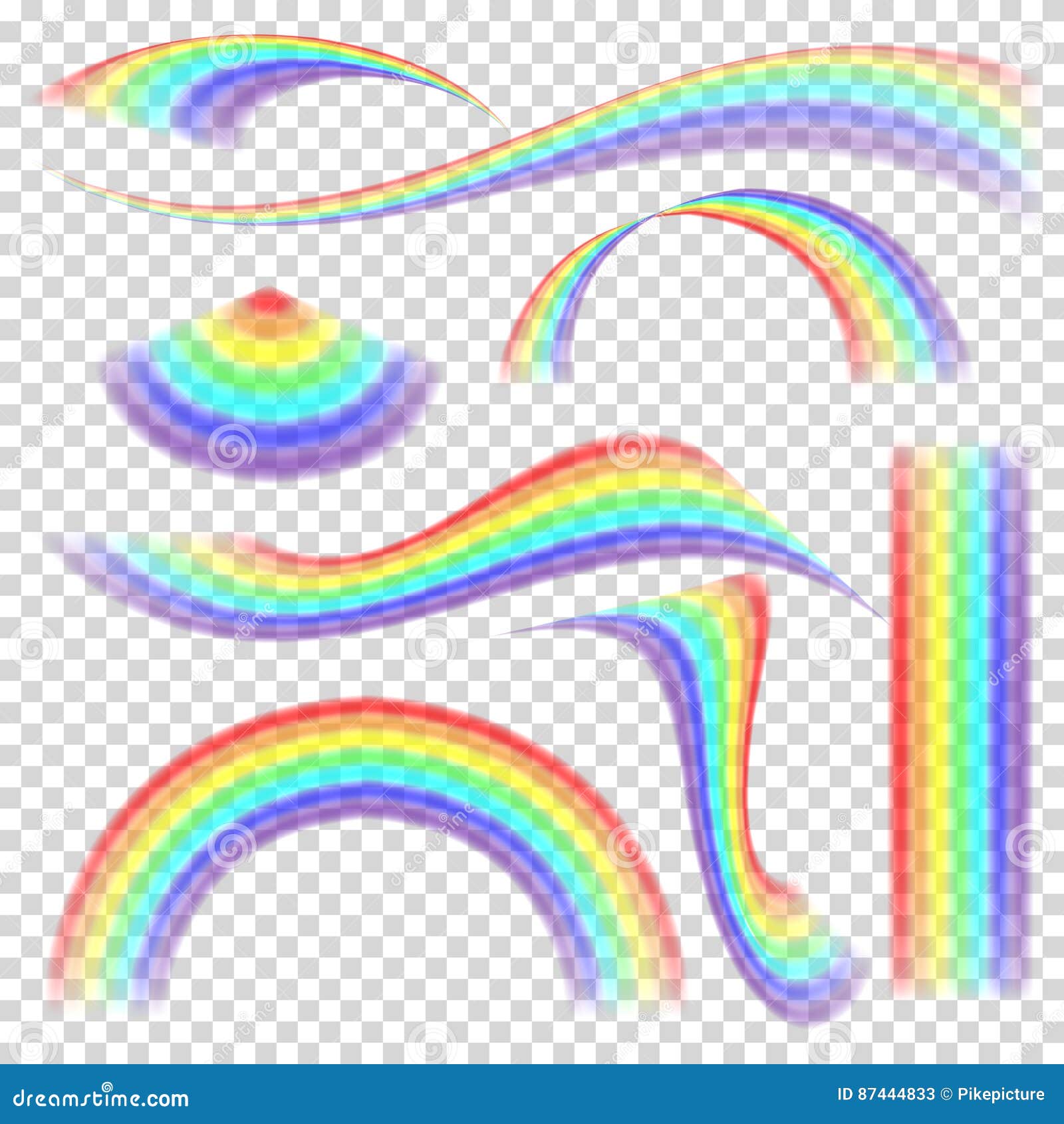 Rainbow Set Vector. Different Shape Collection. Realistic Rainbow Set ...