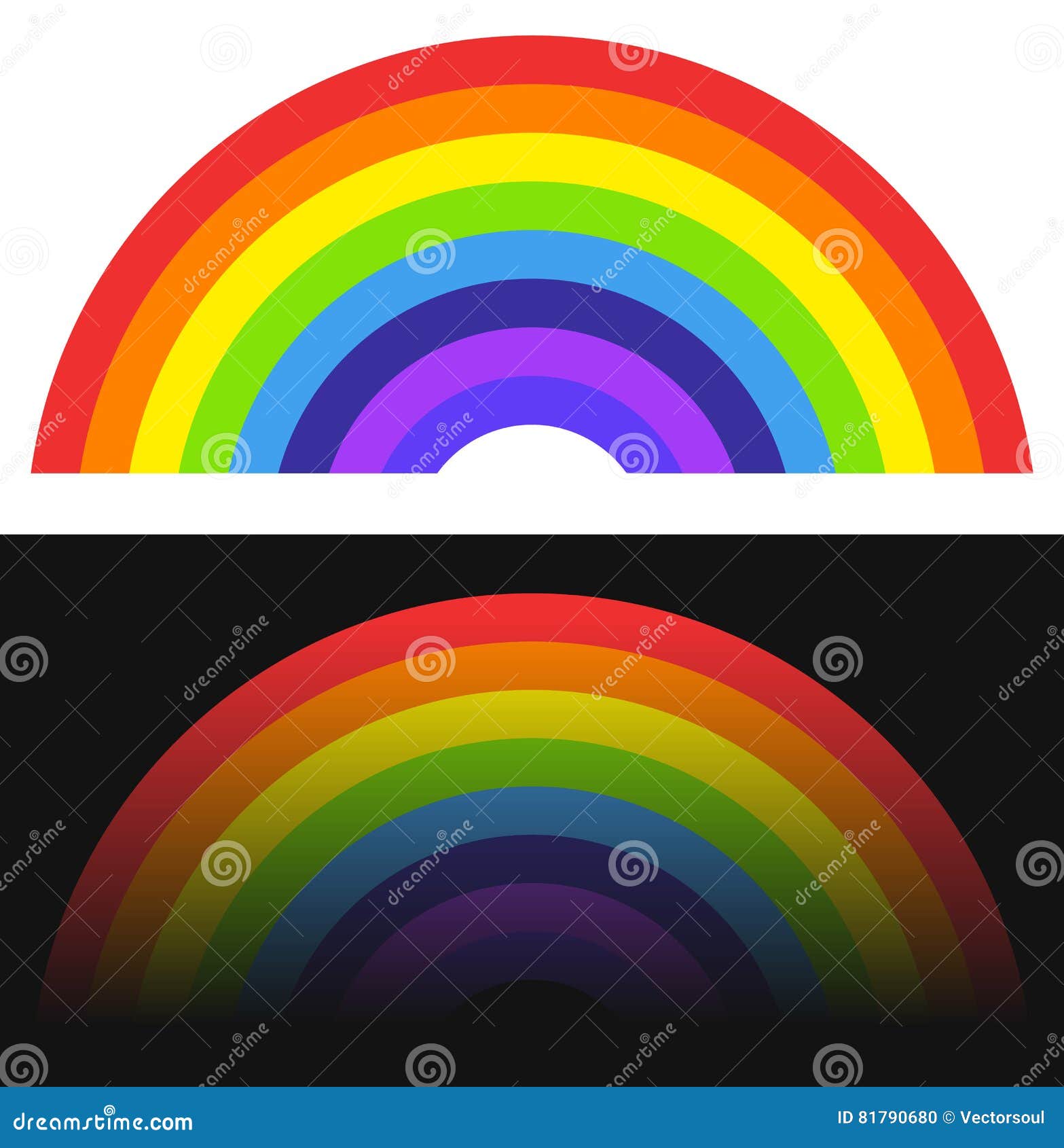 Rainbow Shape / Element with Normal and Fading Version Stock Vector ...