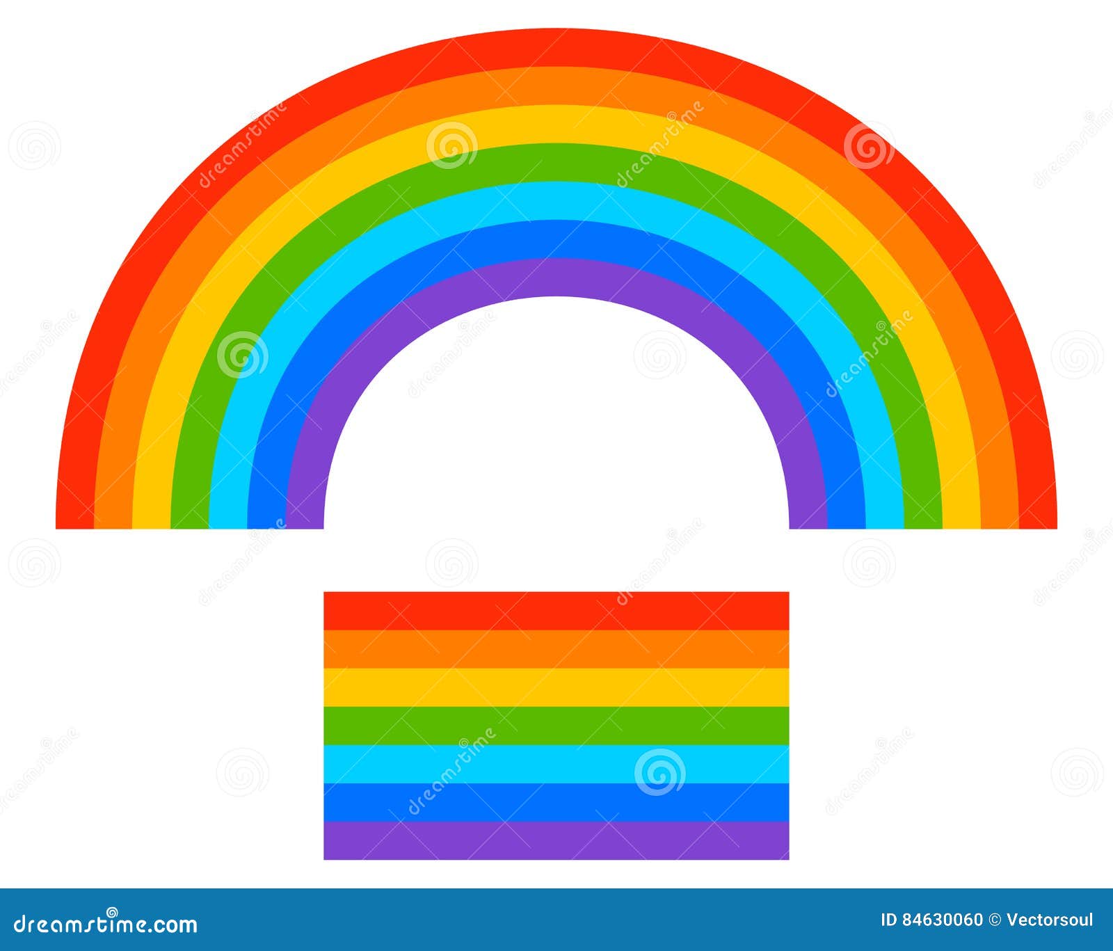 Rainbow Shape With Tweaked And Regular Version Regular Is Repea Vector ...