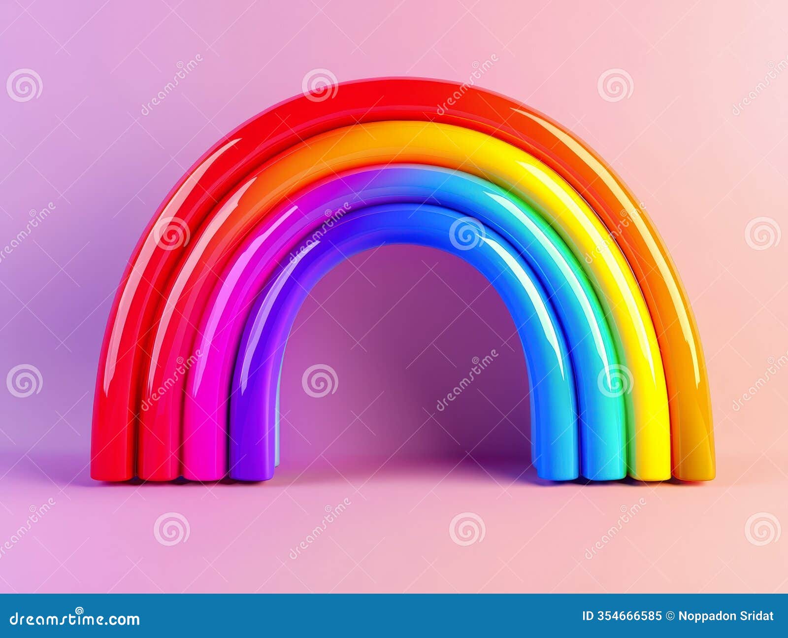 Rainbow Shaped Object on a Pink Background Creating a Vibrant and ...