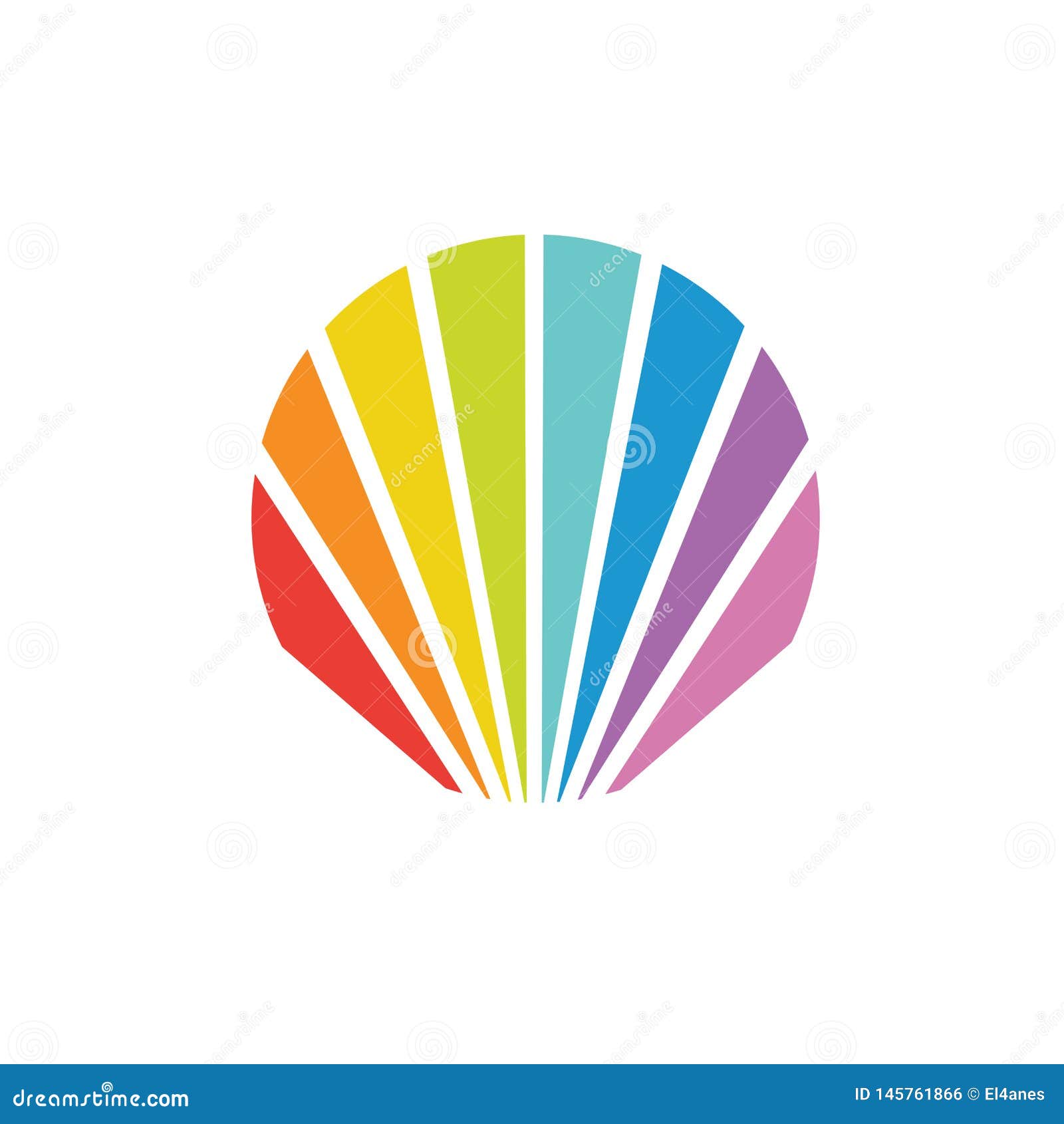 Rainbow shell. Vector stock vector. Illustration of vector - 145761866