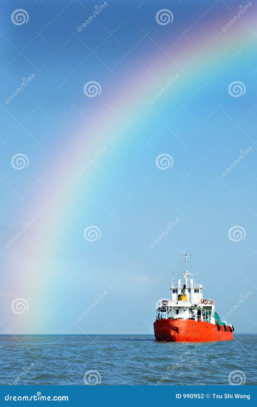 Rainbow ship stock photo. Image of steamboat, schooner - 990952