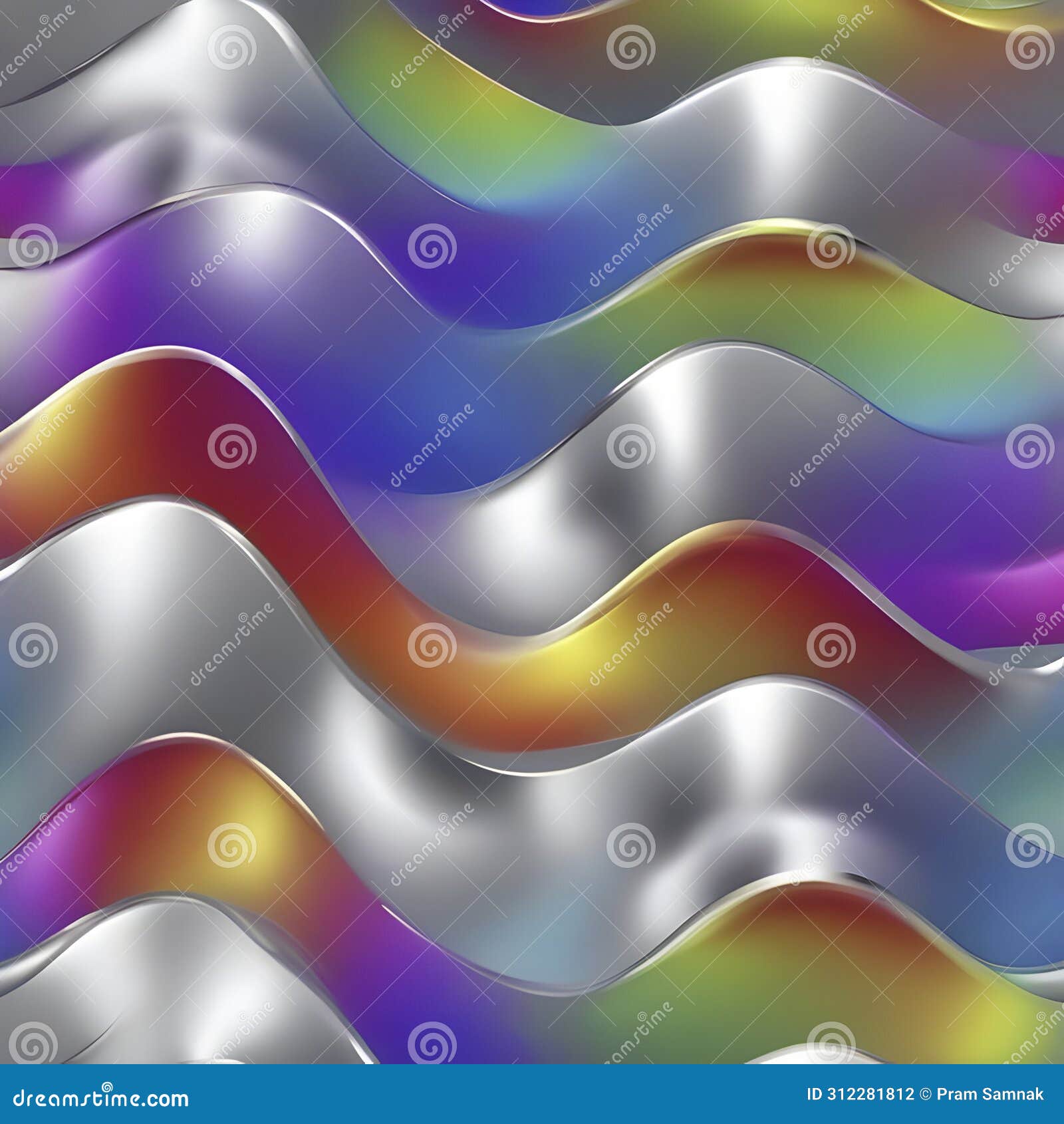 Rainbow and Silver Gradient with Smooth Color Transitions. AI-Generated ...