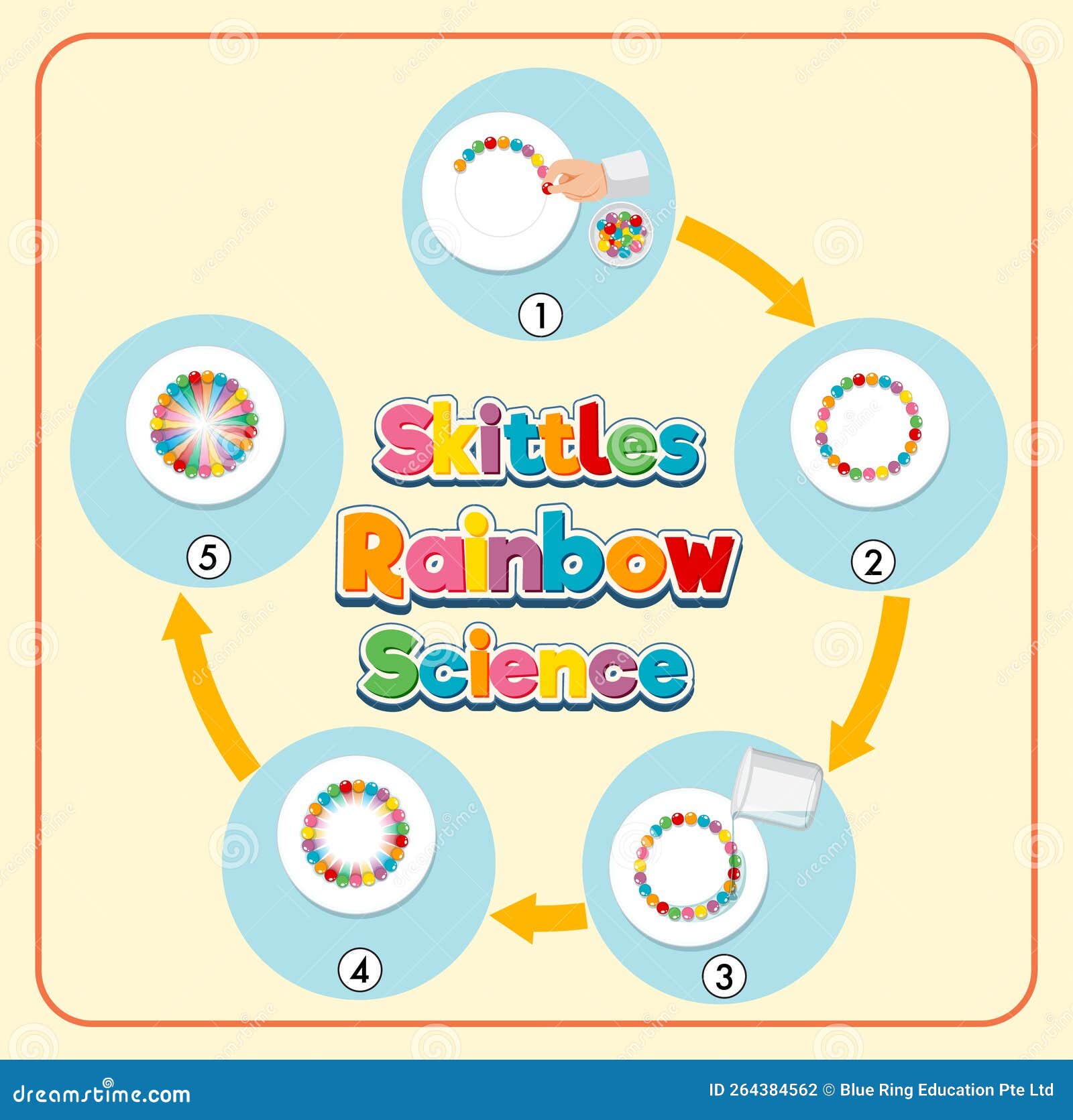 Rainbow Skittles Science Experiment Stock Vector - Illustration of ...