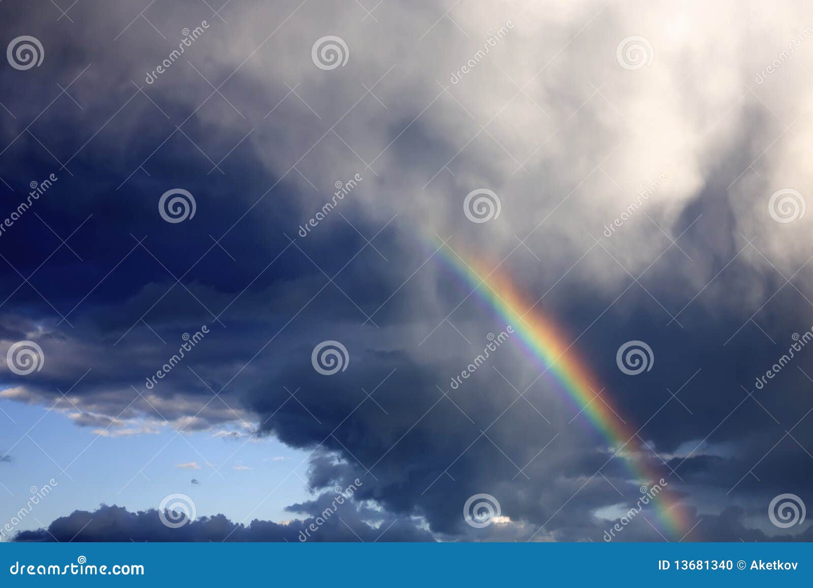 Rainbow in the sky stock photo. Image of nature, blue - 13681340