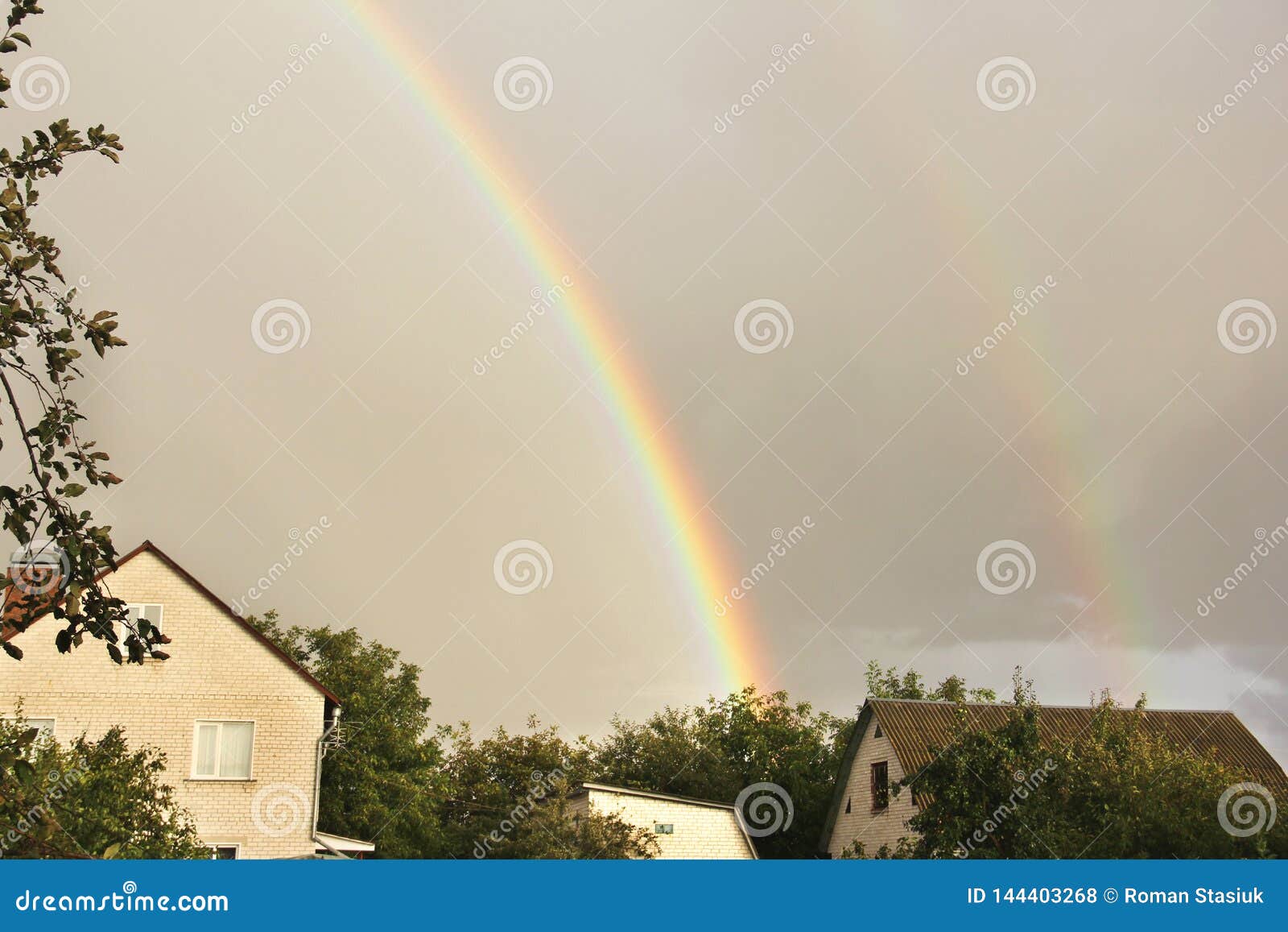 Rainbow after Rain in the Sky Stock Photo - Image of pattern, cloud ...