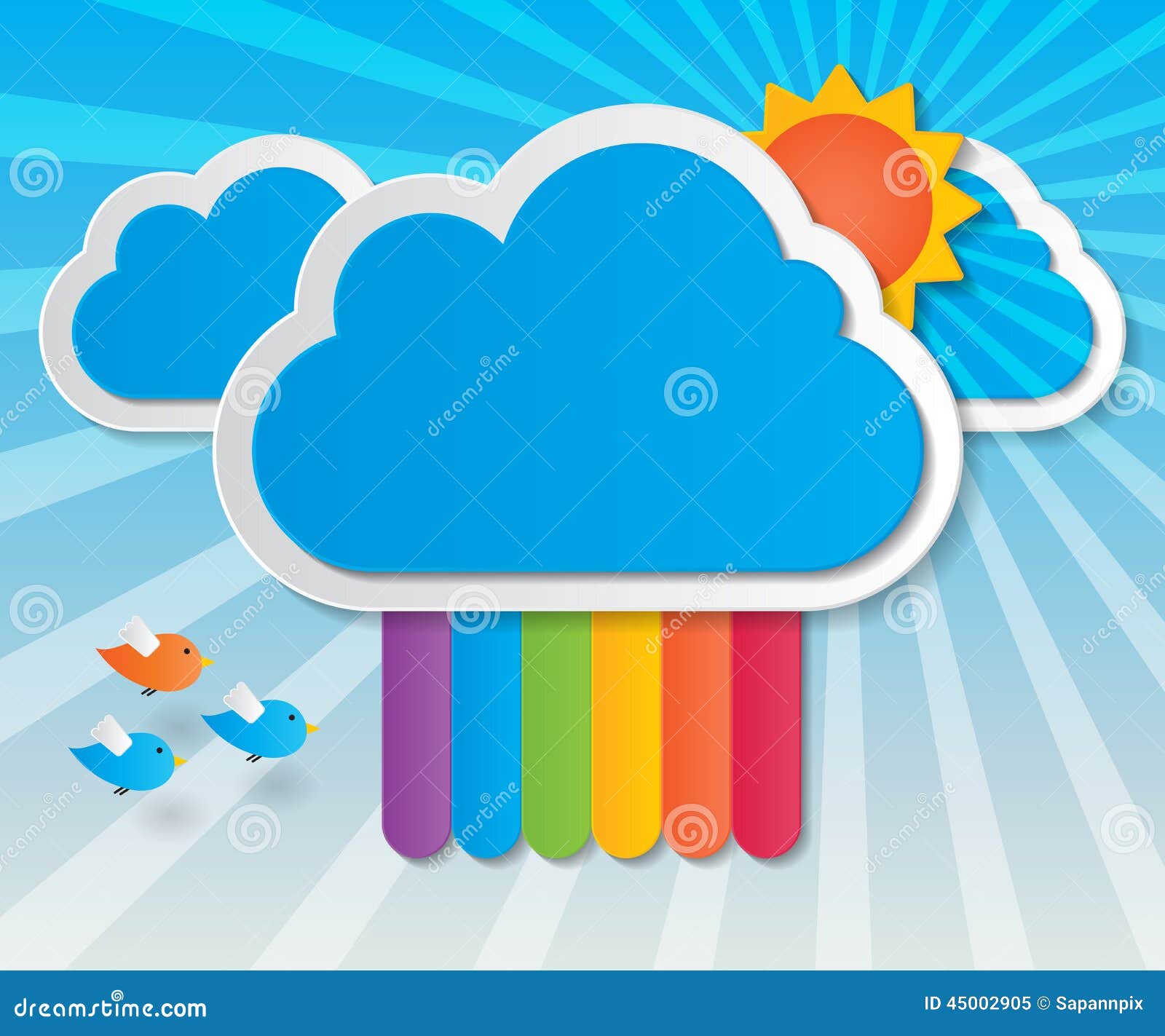 Rainbow Sky Background Cartoon Vector | CartoonDealer.com #45002905