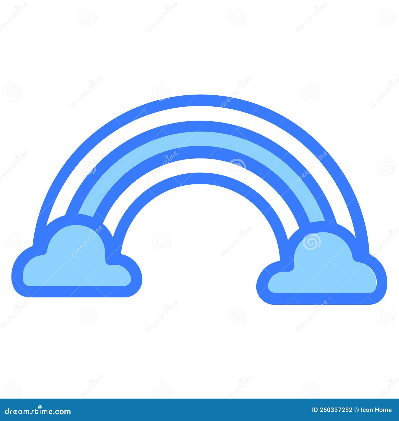 Rainbow, Sky, Cloud Blue Outline Simple Icon Stock Vector ...