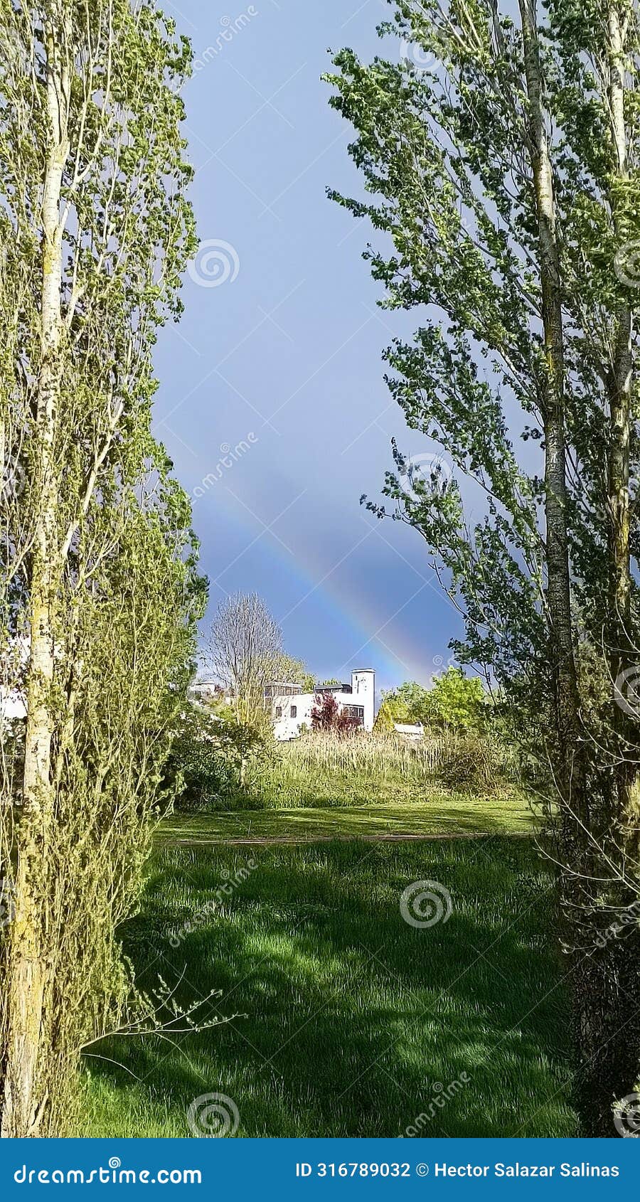 Rainbow Sky Rain Spring Natural Stock Photo - Image of spring, rain ...