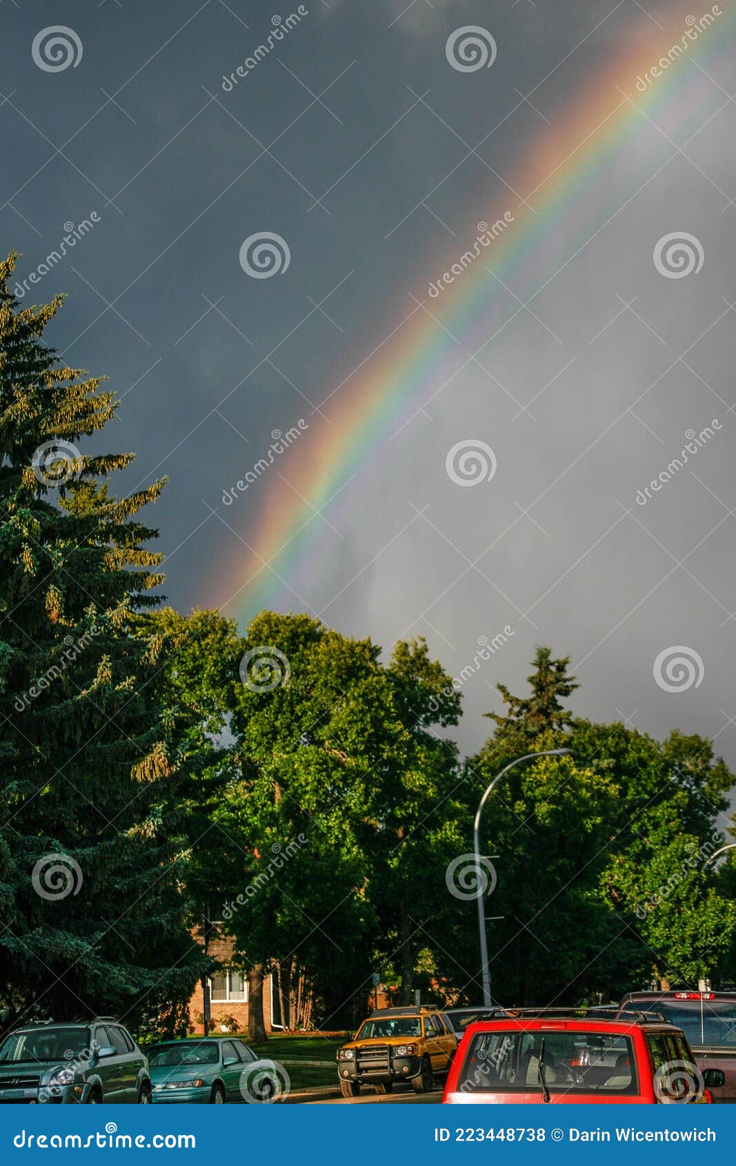 Rainbow in Sky with Two Different Cloud Colors Editorial Stock Photo ...