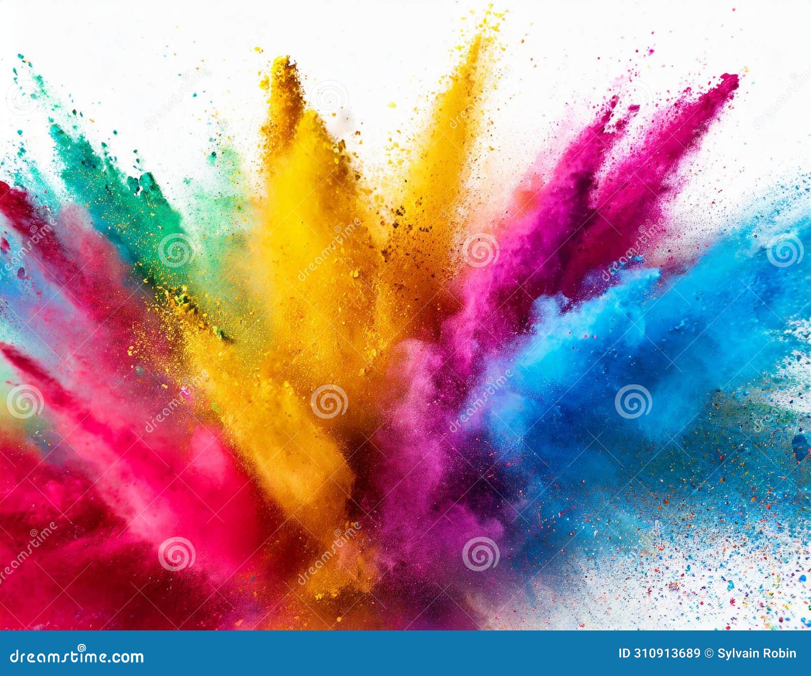 Rainbow Smog Paint Color Powder Explosion Stock Illustration ...