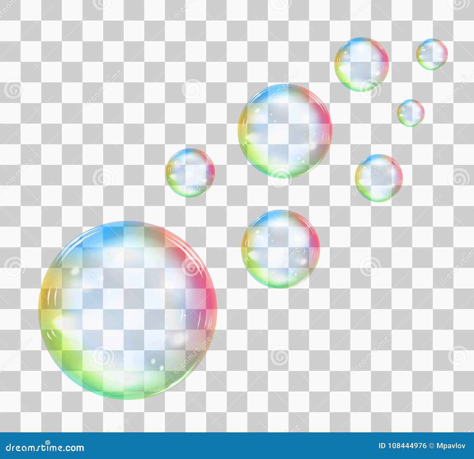 Rainbow Soap Bubble on a Transparent Background. Vector Illustration ... Rainbow Soap Bubble on a Transparent Background. Vector Illustration ...