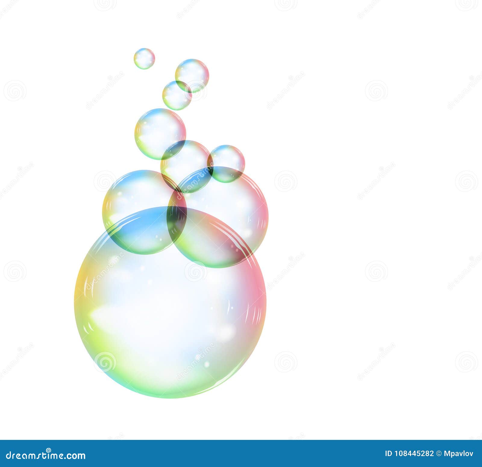 Rainbow Soap Bubble On A Transparent Background. Vector Illustration ...