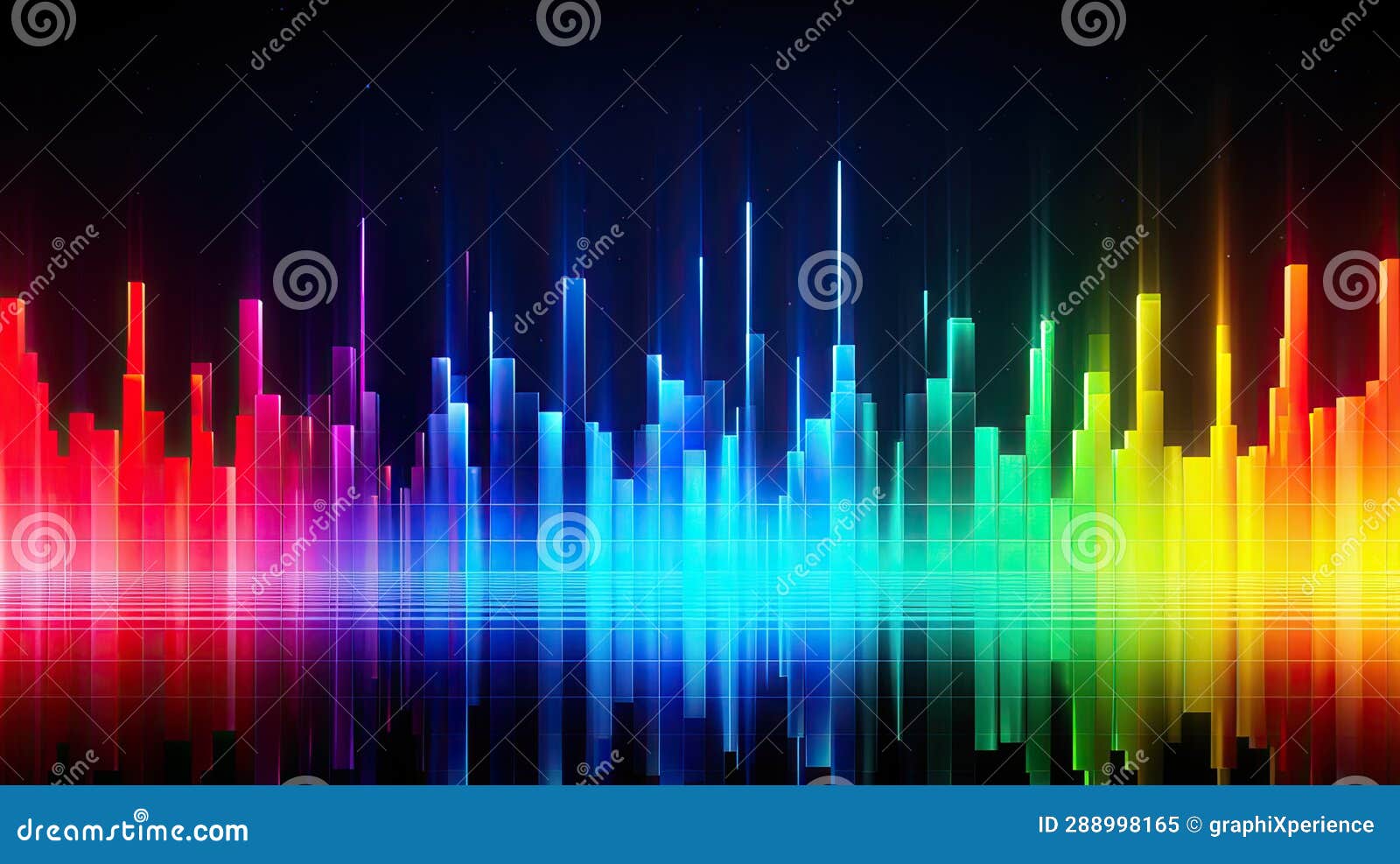 Rainbow Sound Symphony stock illustration. Illustration of colorful ...