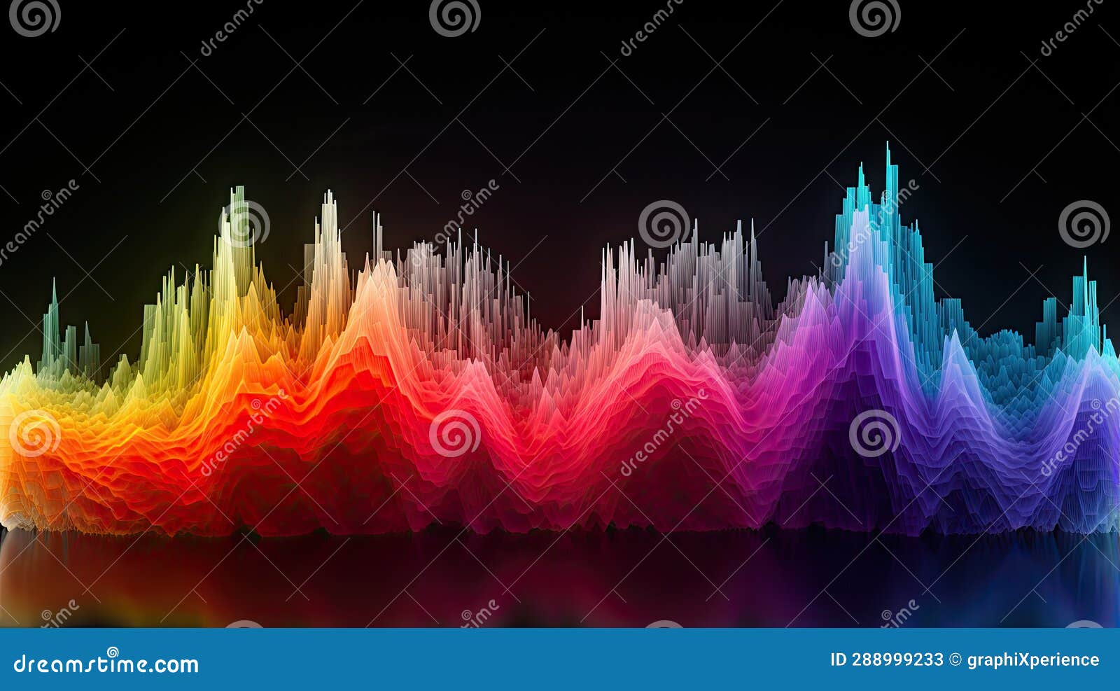 Rainbow Sound Symphony stock illustration. Illustration of calculated ...