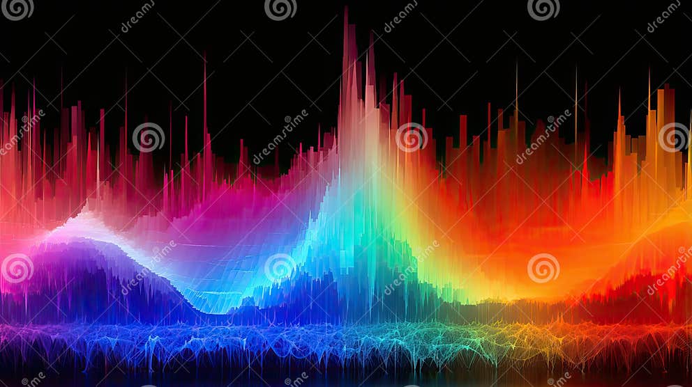 Rainbow Sound Symphony stock illustration. Illustration of sound ...