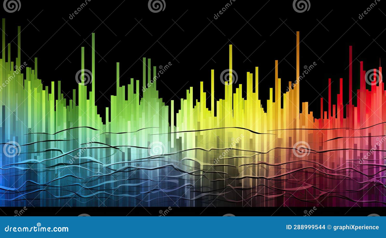 Rainbow Sound Symphony stock illustration. Illustration of calculated ...