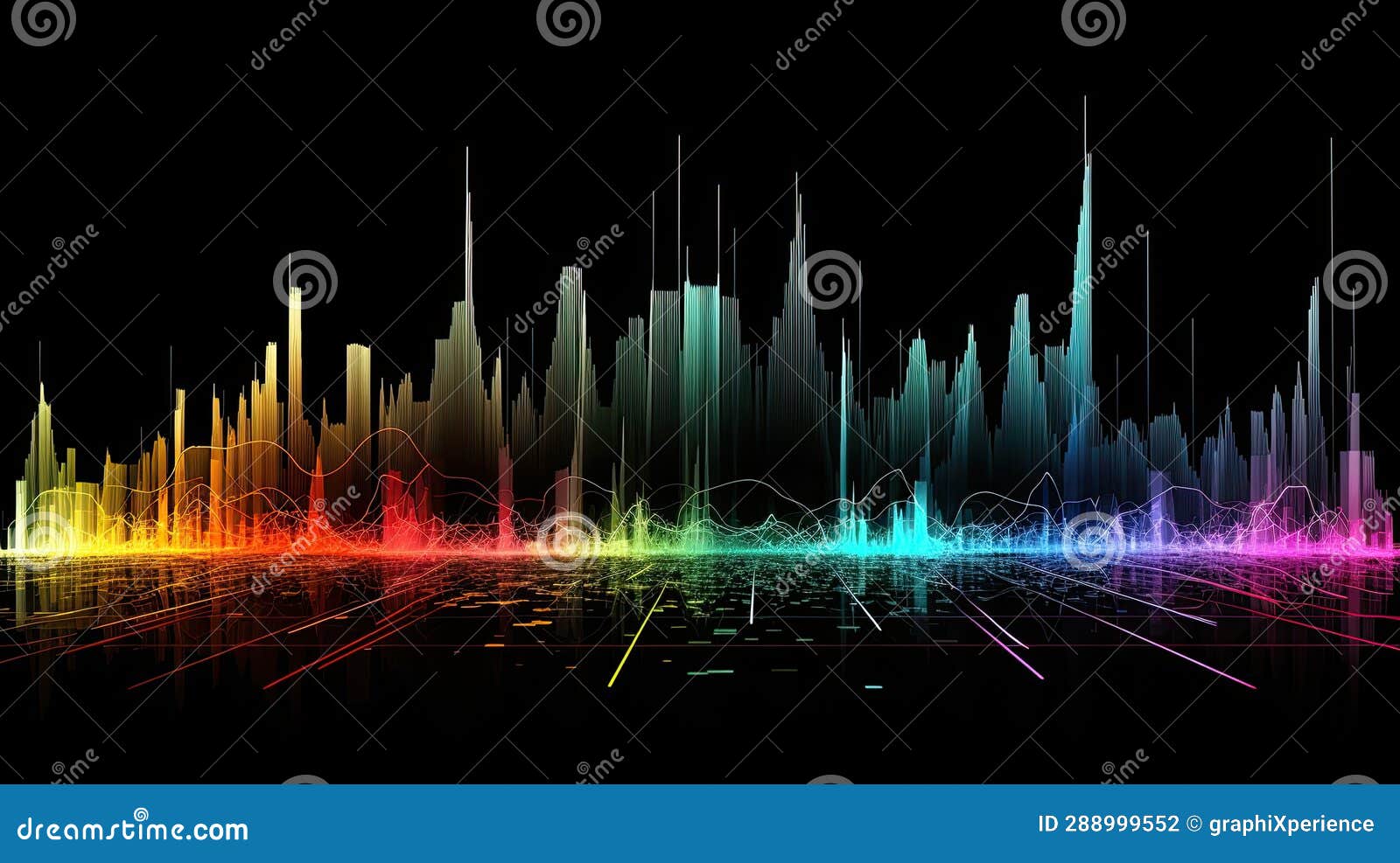 Rainbow Sound Symphony stock illustration. Illustration of calculated ...