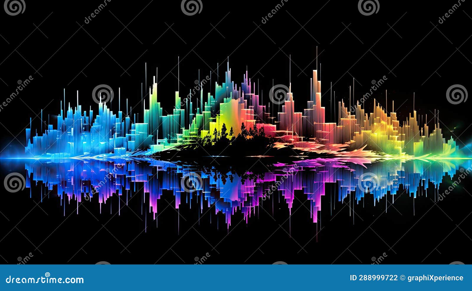 Rainbow Sound Symphony stock illustration. Illustration of stonepunk ...