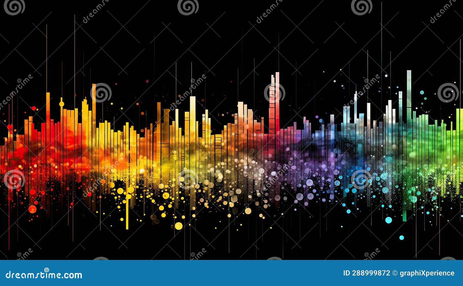 Rainbow Sound Symphony stock illustration. Illustration of sound ...