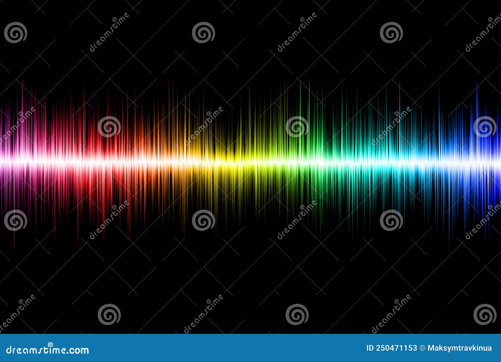 Rainbow Sound Wave on Black Background. Music Equalizer Stock ...