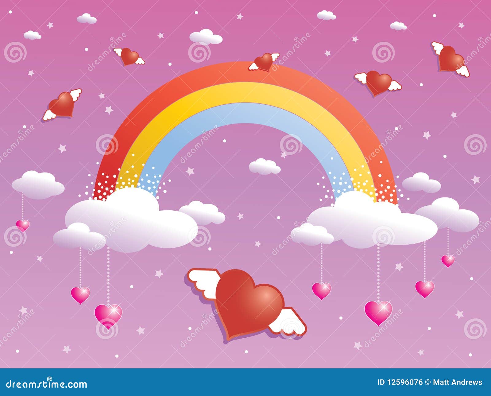 Rainbow sparkle stock vector. Illustration of heart, girly - 12596076