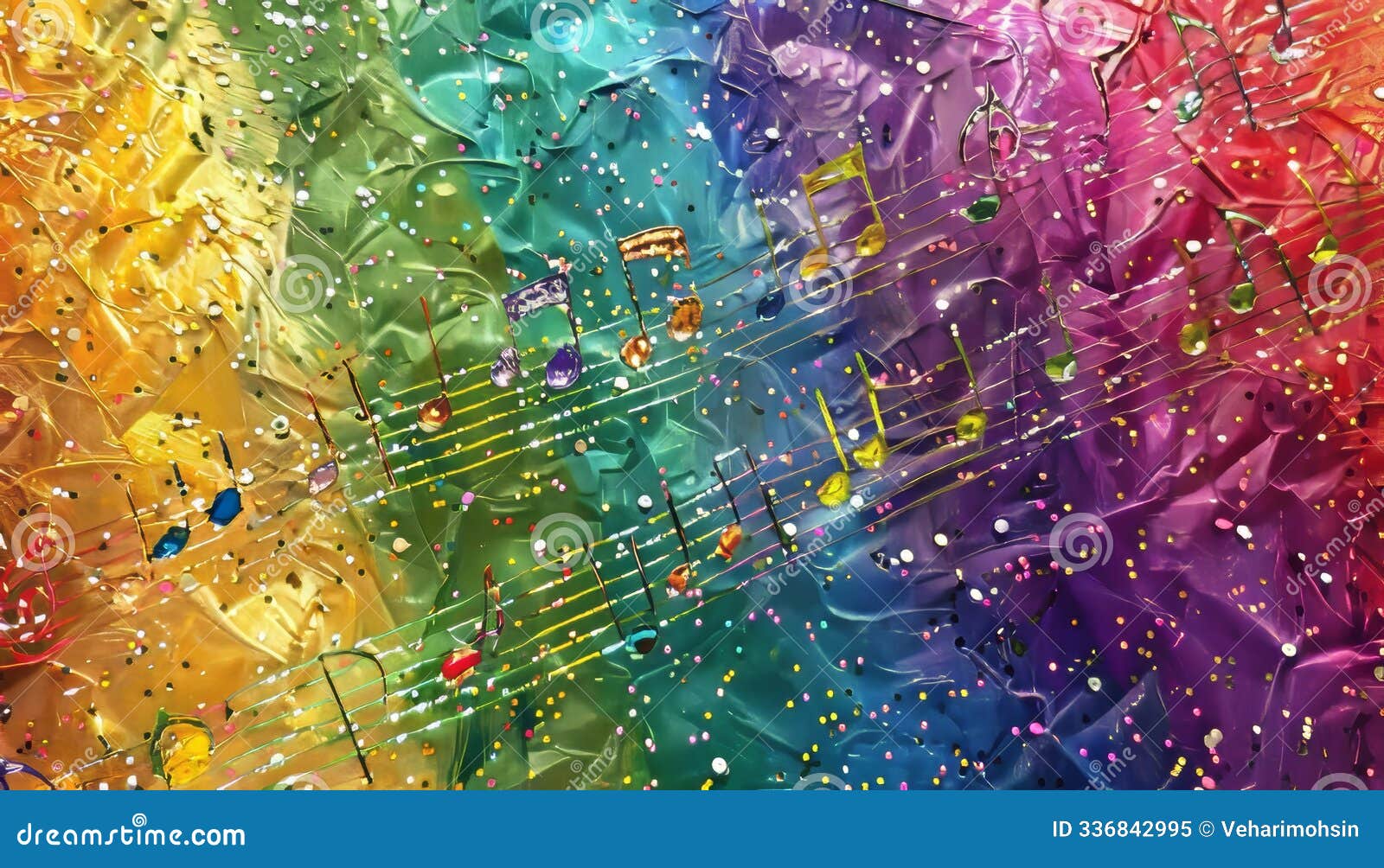 Rainbow Sparkle Music Notes Stock Illustration - Illustration of ...