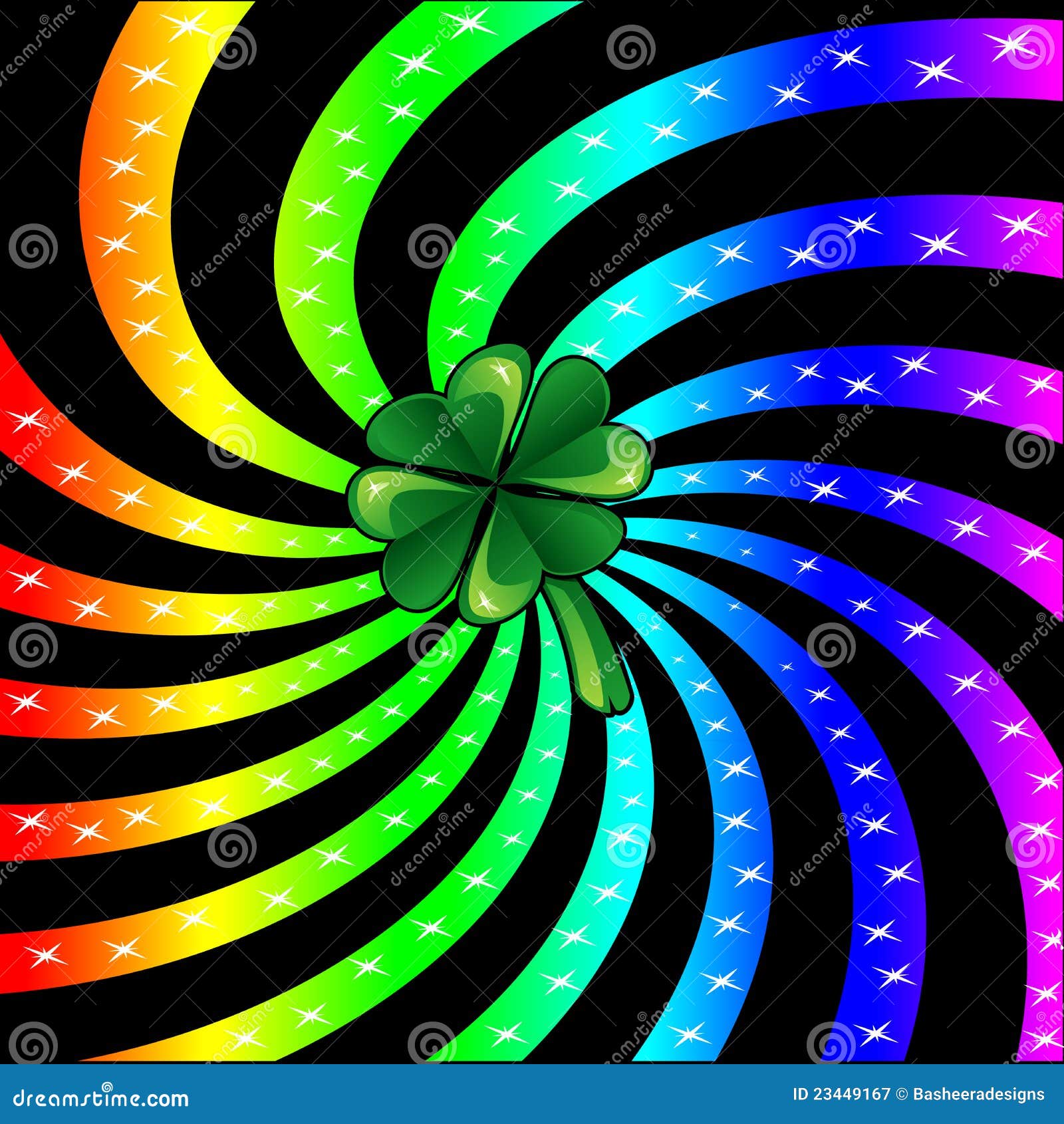 Rainbow Sparkle Shamrock stock vector. Illustration of march - 23449167