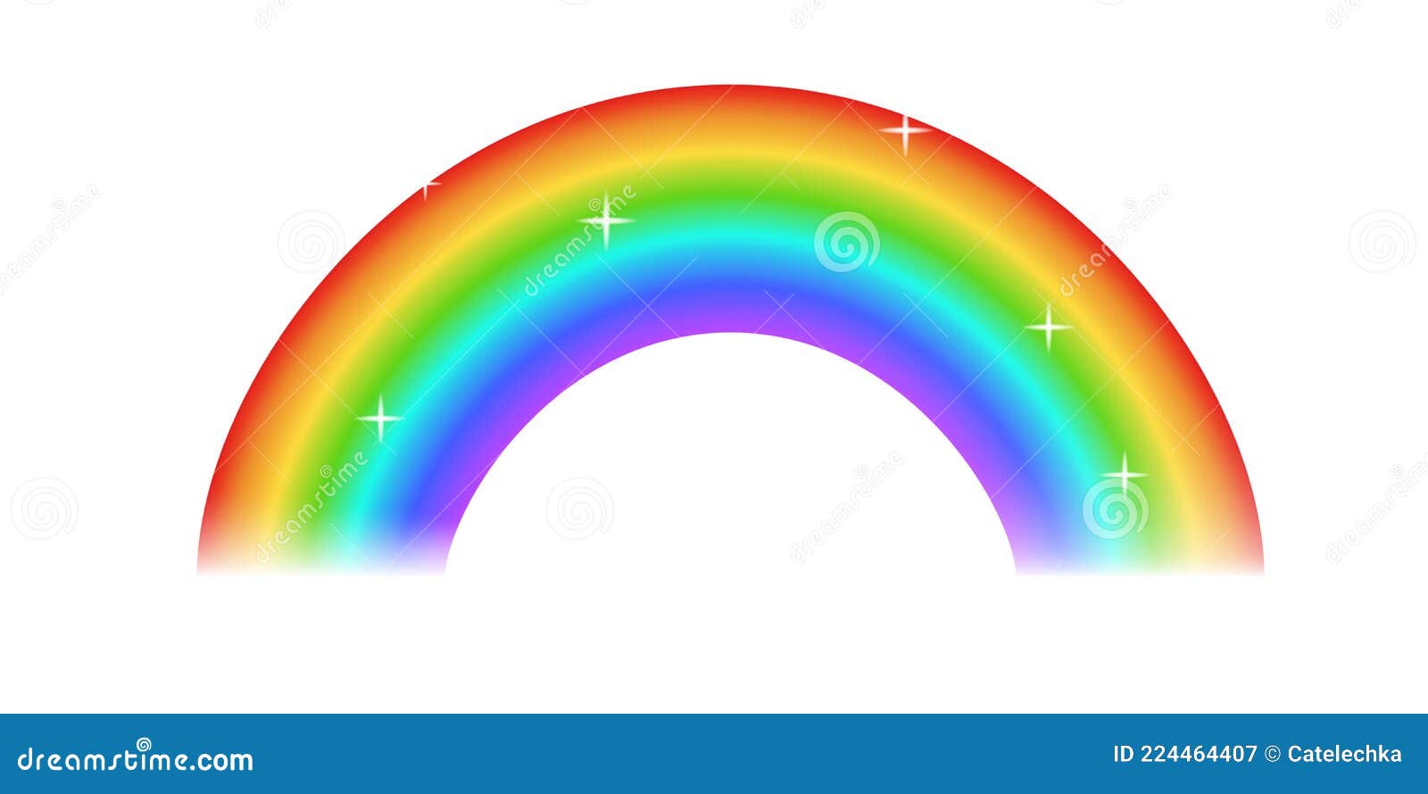Rainbow with Sparkles Isolated on White Background. Fantasy Arch with ...