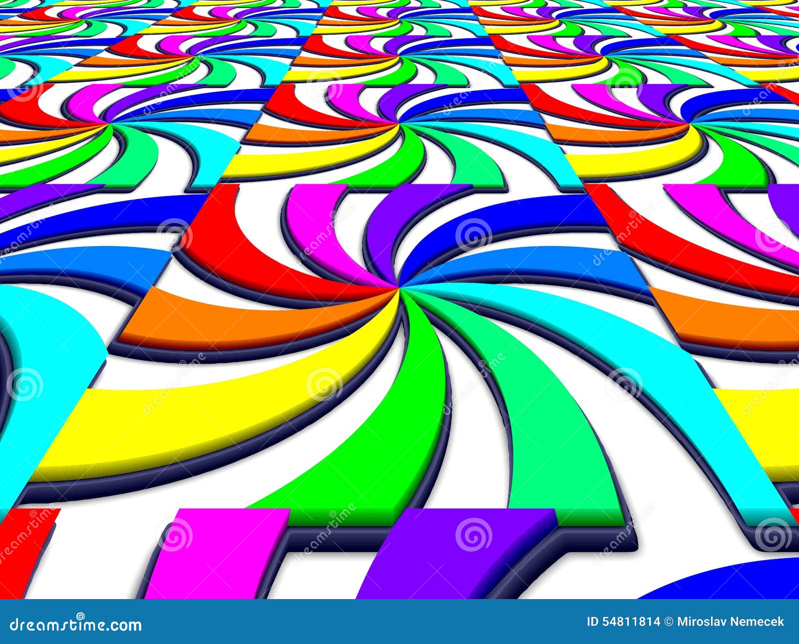 Rainbow Spectral Swirl Perspective Image Stock Illustration ...