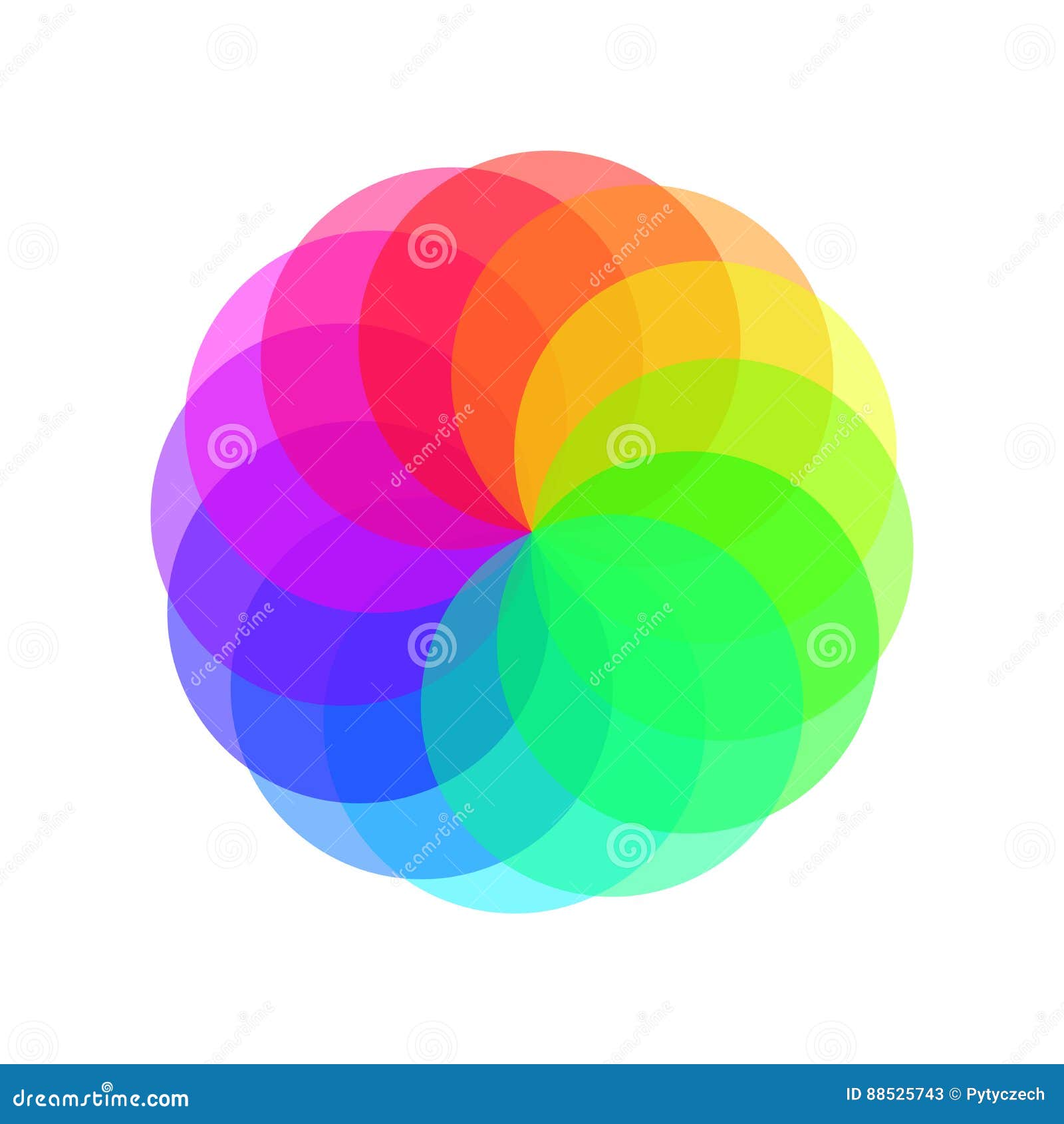 Rainbow Spectrum Color Wheel. Children Wind Vane Vector Illustration ...