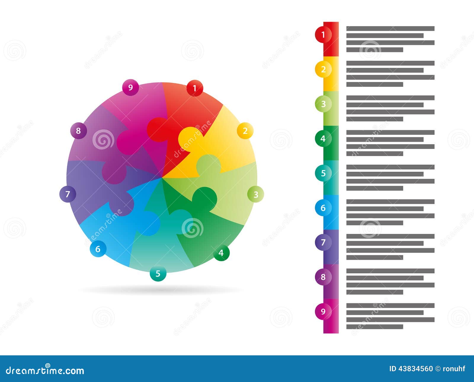 Rainbow Spectrum Colored Nine Sided Arrow Puzzle Presentation ... Rainbow Spectrum Colored Nine Sided Arrow Puzzle Presentation ...